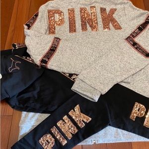 PINK Victoria's Secret | Tops | Nwt Vs Pink Medium Bling Set Htf | Poshmark